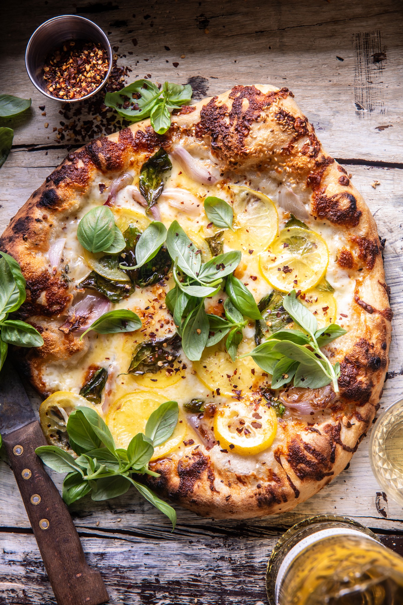 3 Cheese Lemon Basil Pizza - NorthEast Nosh Recipes
