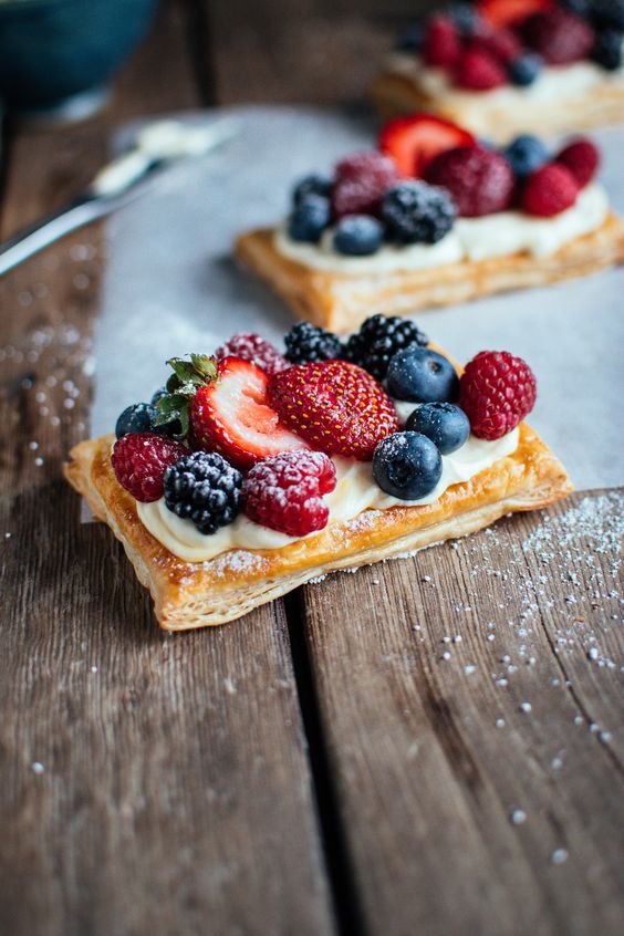 Puff Pastry Fruit Tarts with Lemon Curd Whipped Cream - NorthEast Nosh ...
