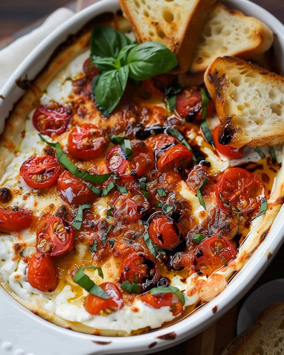 Three-Cheese Tomato Bruschetta Dip - NorthEast Nosh Recipes