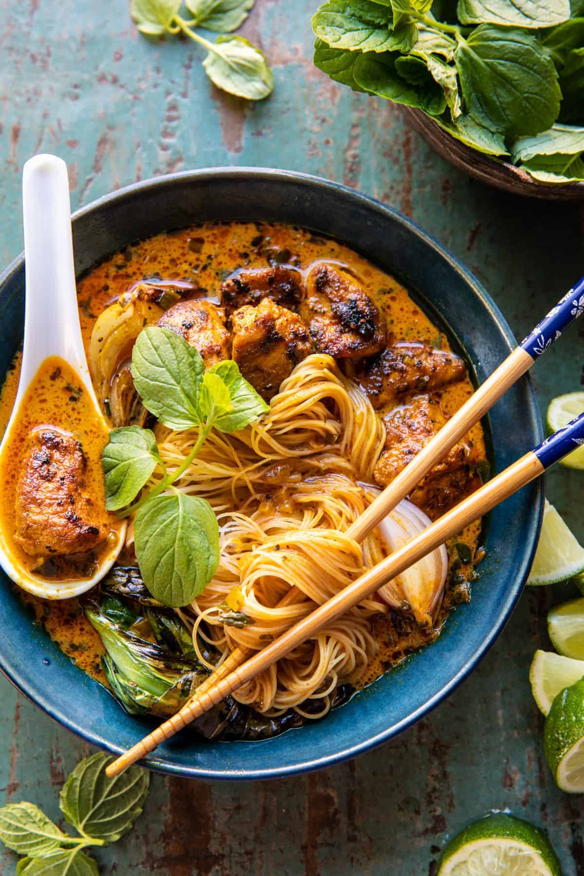 30 Minute Creamy Thai Turmeric Chicken and Noodles - NorthEast Nosh Recipes