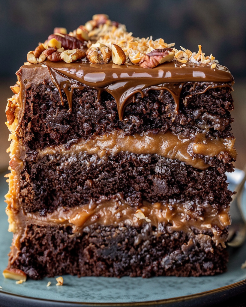 Luxurious Chocolate Caramel Pecan Cake - NorthEast Nosh Recipes