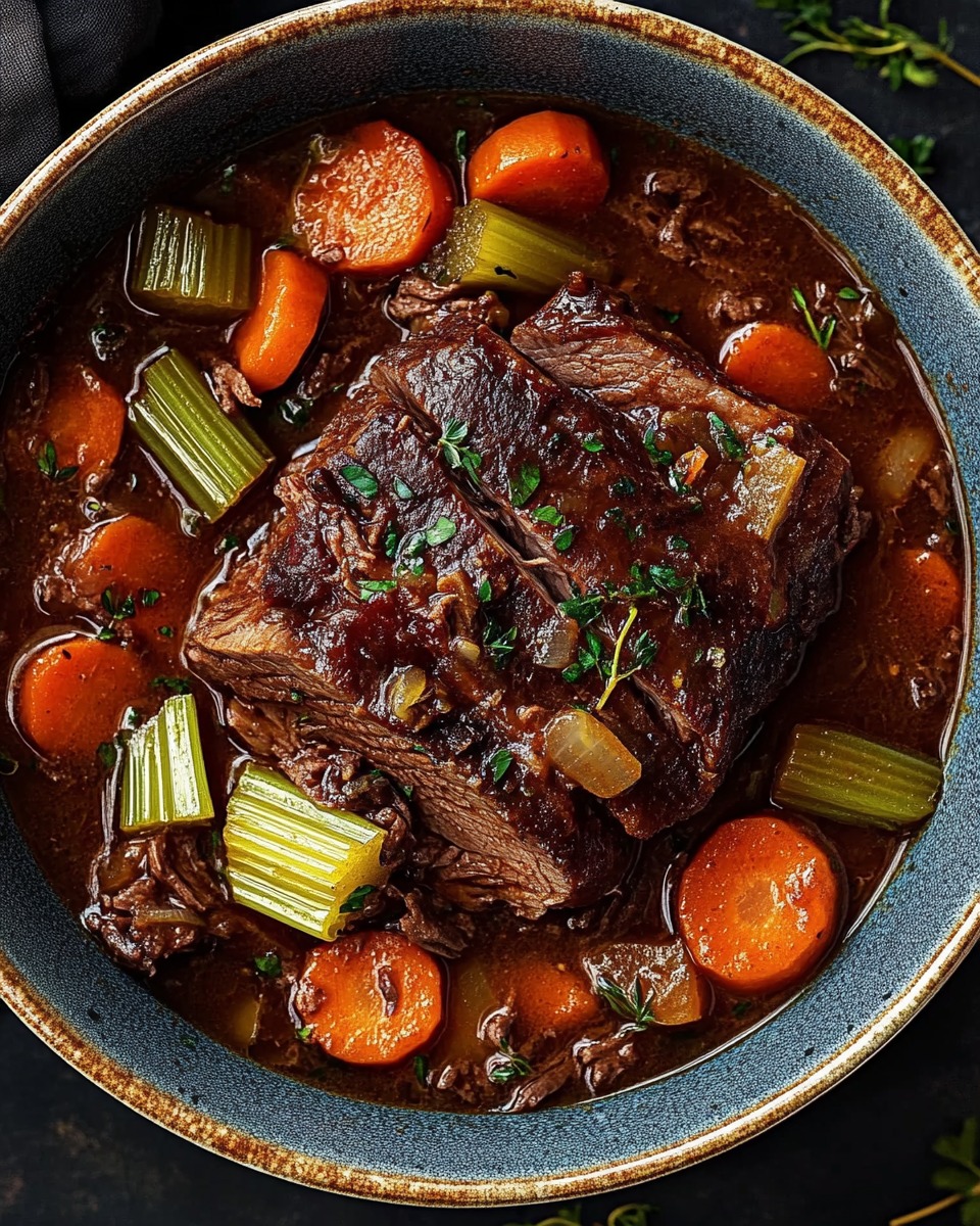 Hearty Beef Chuck Roast with Carrots, Celery, and Rich Beef Broth ...