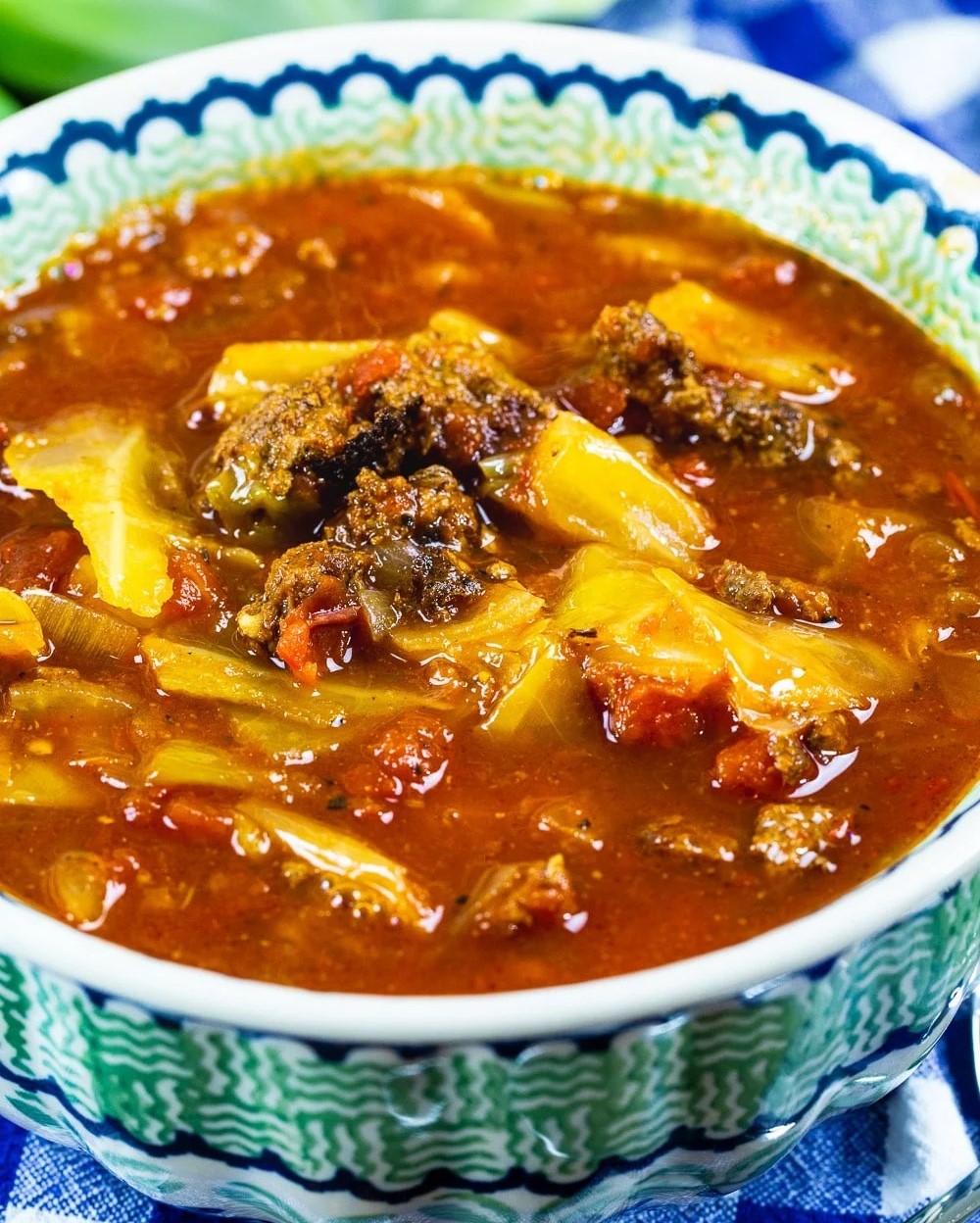 Slow Cooker Spicy Cabbage Beef Soup - NorthEast Nosh Recipes