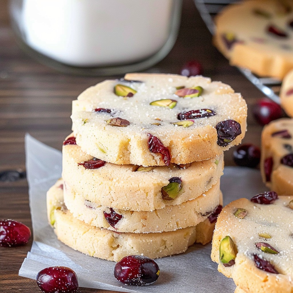 Cranberry Pistachio Shortbread Cookies with White Chocolate - NorthEast ...