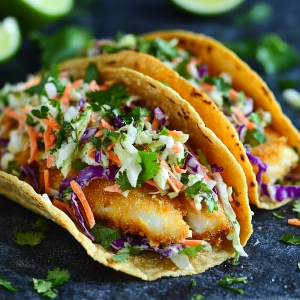 Crispy Fish Tacos with Cilantro Lime Slaw - NorthEast Nosh Recipes