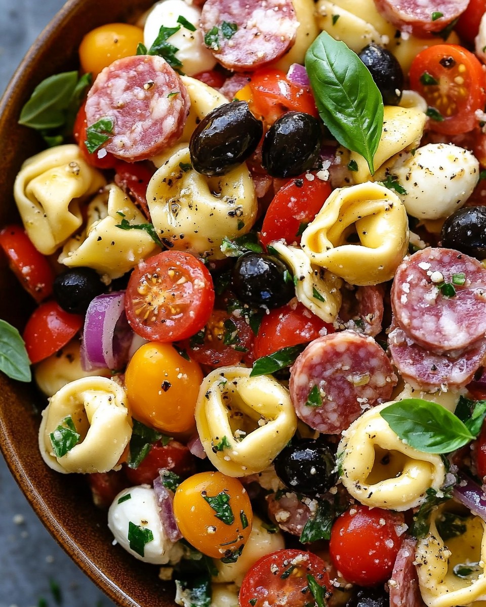 Italian Tortellini Pasta Salad with Salami and Mozzarella - NorthEast ...