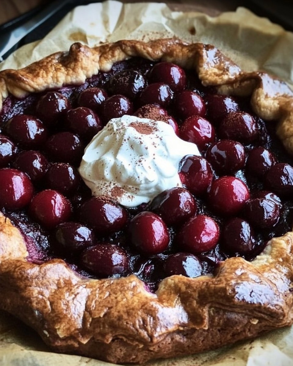 Chocolate Cherry Galette with Whipped Cream Topping - NorthEast Nosh ...