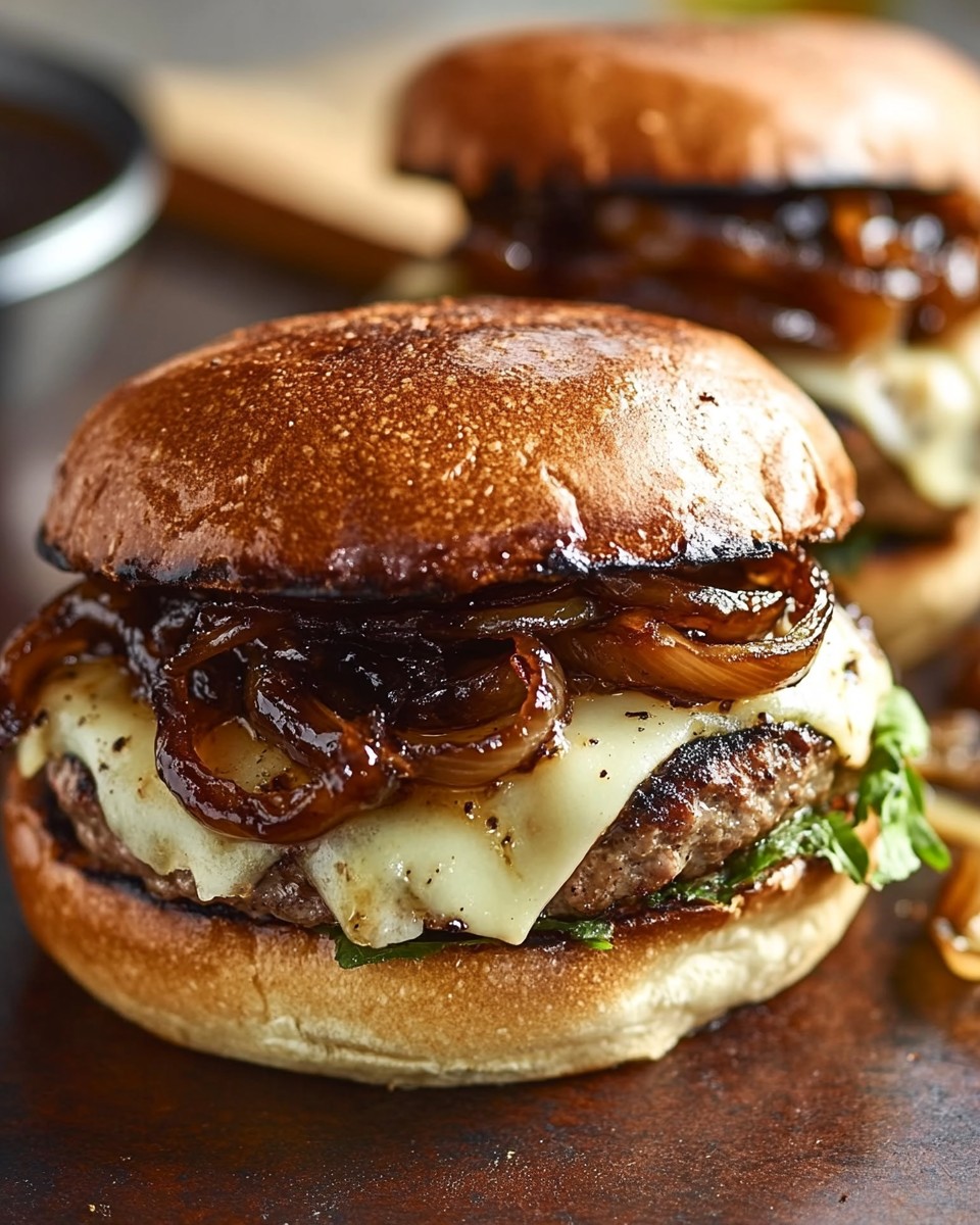 Turkey Burgers with Balsamic Caramelized Onions and Provolone ...