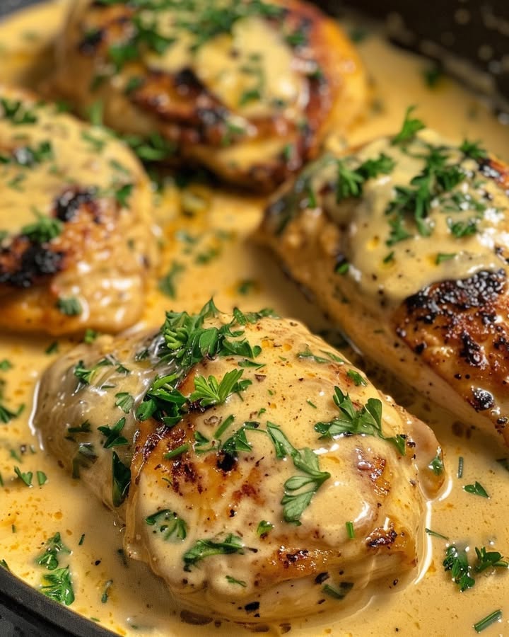 Garlic Parmesan Chicken in a Rich Creamy Sauce - NorthEast Nosh Recipes