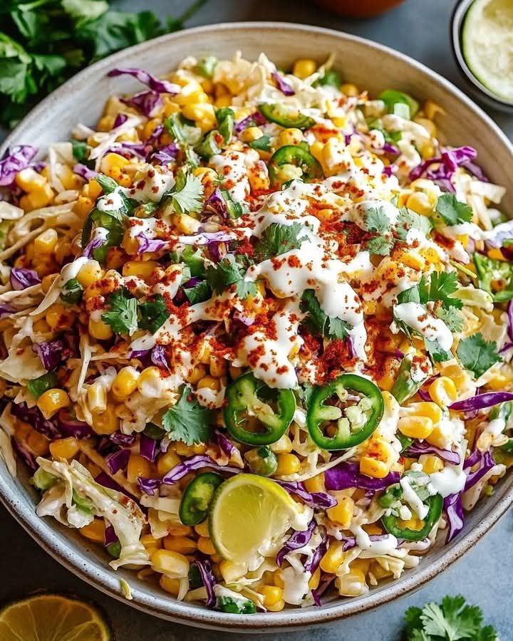 Mexican Street Corn Coleslaw - NorthEast Nosh Recipes