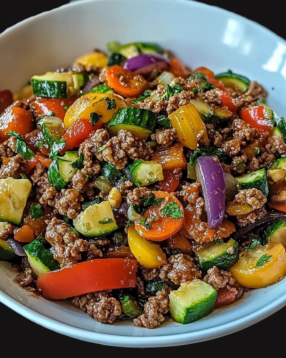Mediterranean Ground Beef Stir Fry - NorthEast Nosh Recipes